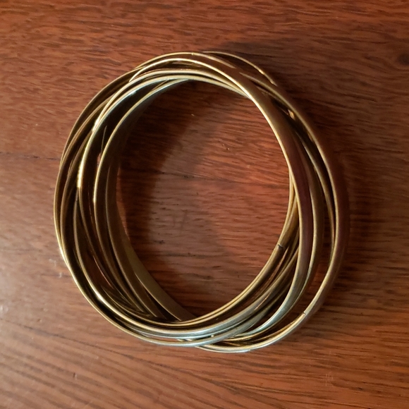 Jewelry | 12 Brass Bangles All Intertwined As One Big Bangle | Poshmark